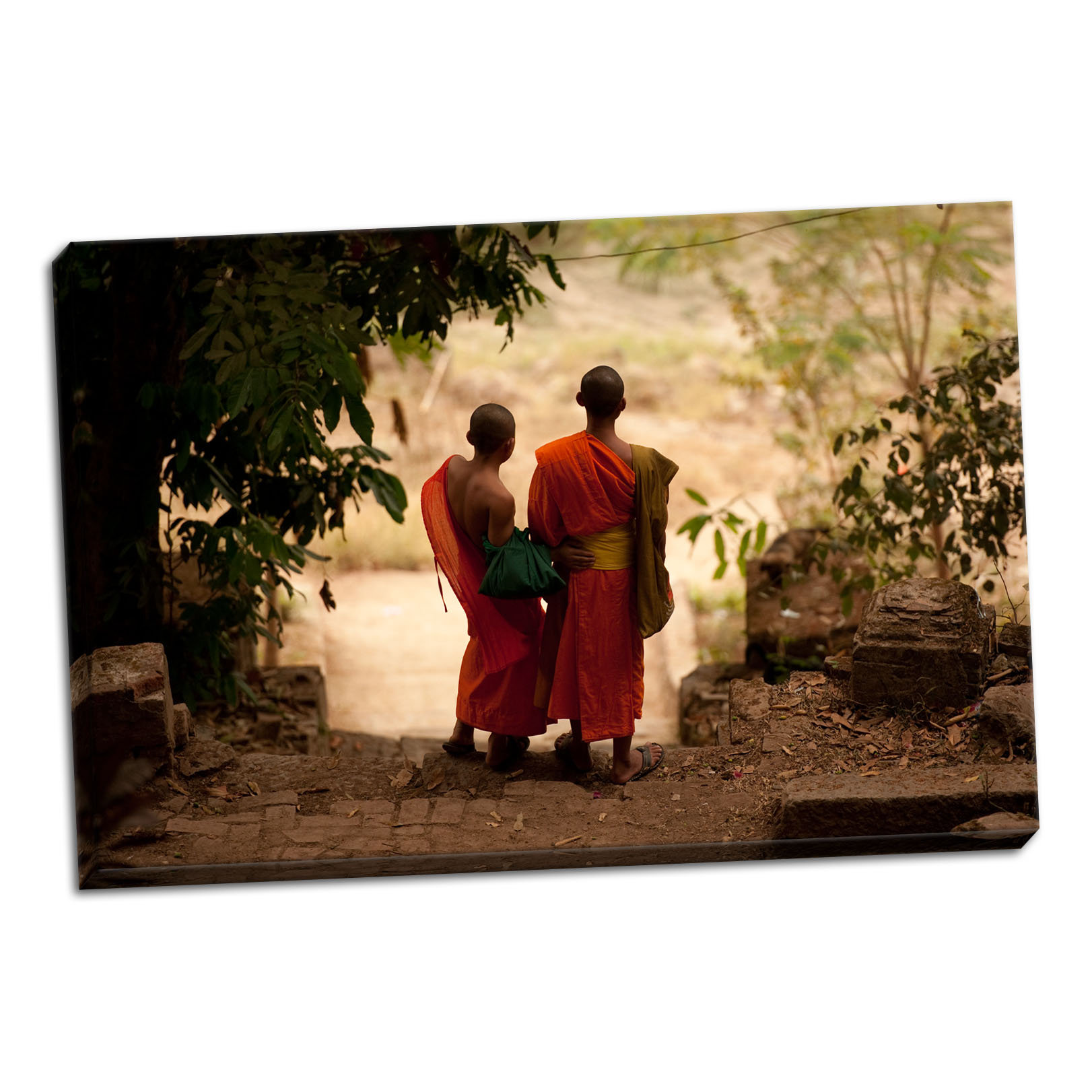 Red Barrel Studio® 'Young Monks' Photographic Print on Wrapped Canvas | Wayfair